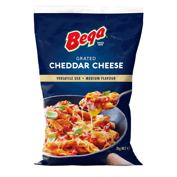 Bega Tasty Grated Cheese 2kg - Bega Foodservices SG